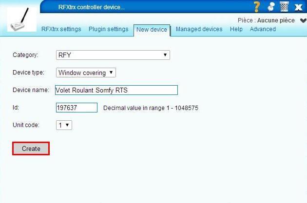 Guide d'utilisation de l'interface RFXtrx433E (RFXCOM 14103) avec la ...